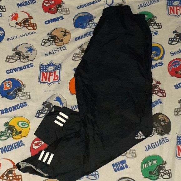 adidas | Pants | 9s Adidas Nylon Black Track Pants Vintage 3 Stripe ...